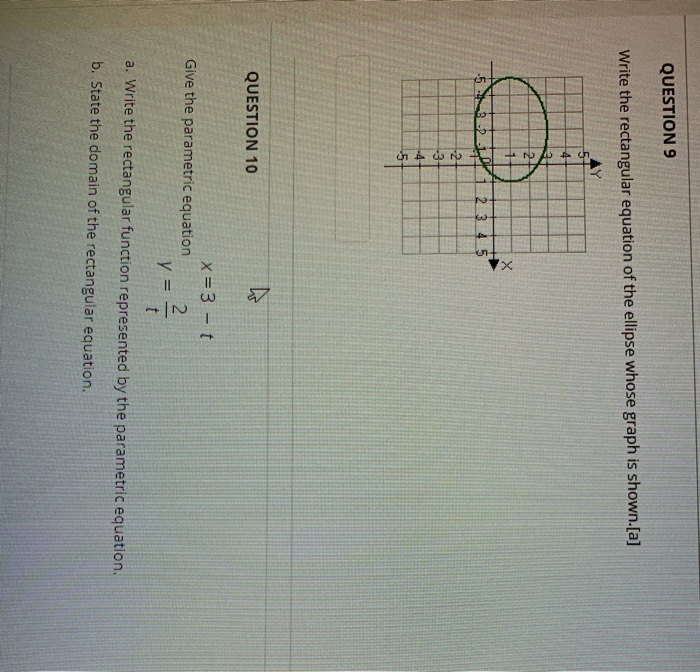 Solved QUESTION 9 Write the rectangular equation of the | Chegg.com