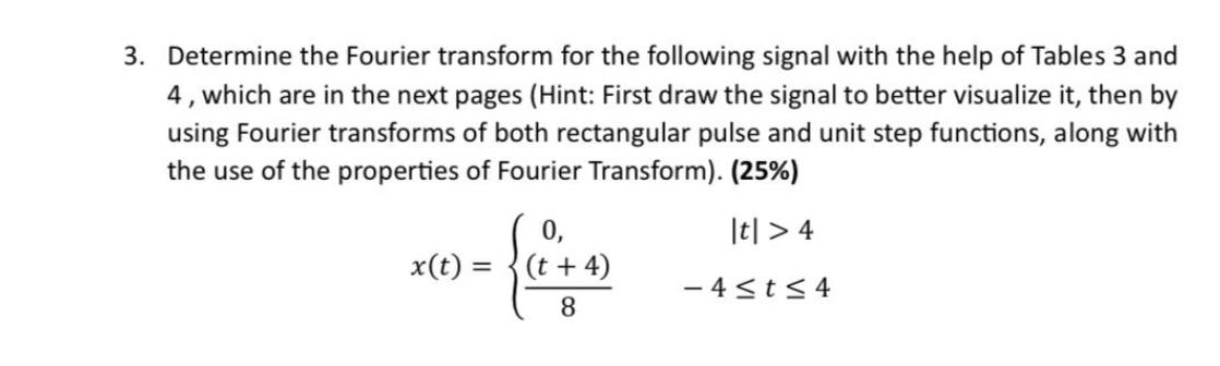 Solved Determine the Fourier transform for the following | Chegg.com
