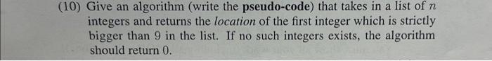 Solved 0 ) Give an algorithm (write the pseudo-code) that | Chegg.com