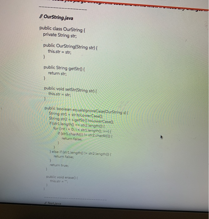 Solved Add Functionality Using Java Code To The Ourstring