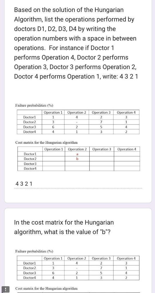 Solved Based on the solution of the Hungarian Algorithm, | Chegg.com