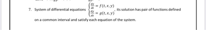 Solved Sex F T X Y 7 System Of Differential Equations