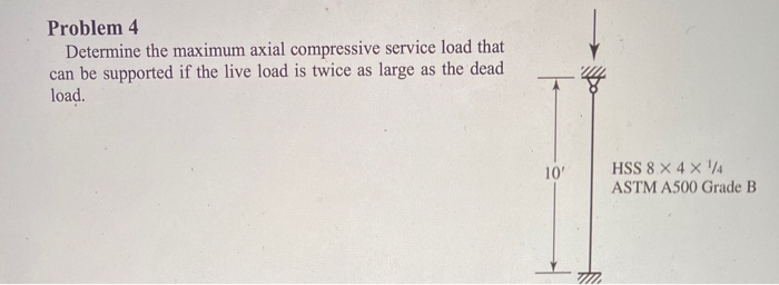 Solved Problem 4 Determine the maximum axial compressive | Chegg.com