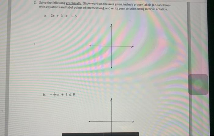 Solved 2. Solve the following \&nanhically. Show work on the | Chegg.com