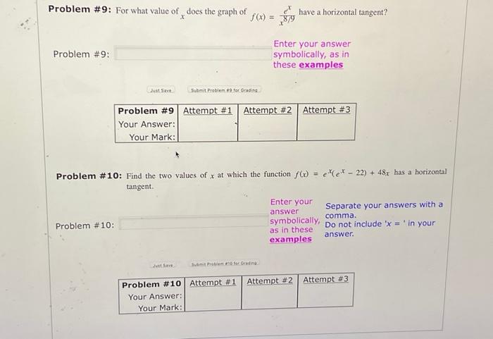Solved Problem 9 For What Value Of X Does The Graph Of