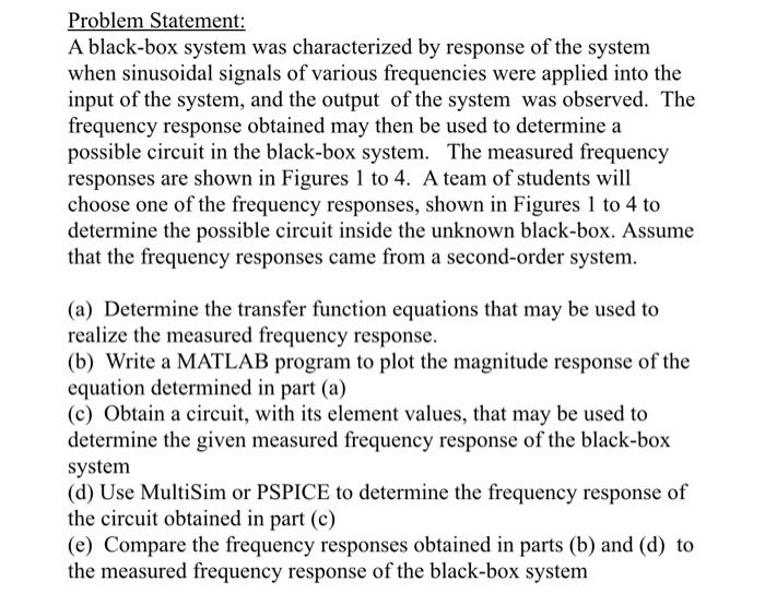 Problem Statement: A black-box system was | Chegg.com