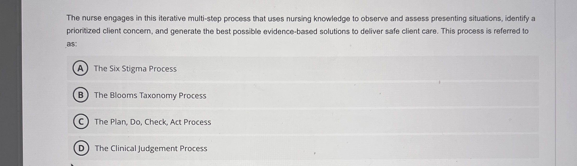 Solved The nurse engages in this iterative multi-step | Chegg.com