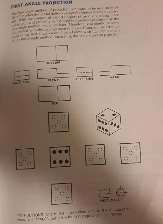 Solved FIRST-ANGLE PROJECTION The first-angle method of | Chegg.com
