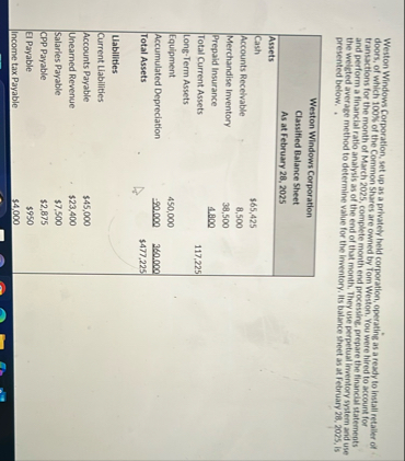Solved Weston Windows Corporation, set up as a prlvately | Chegg.com