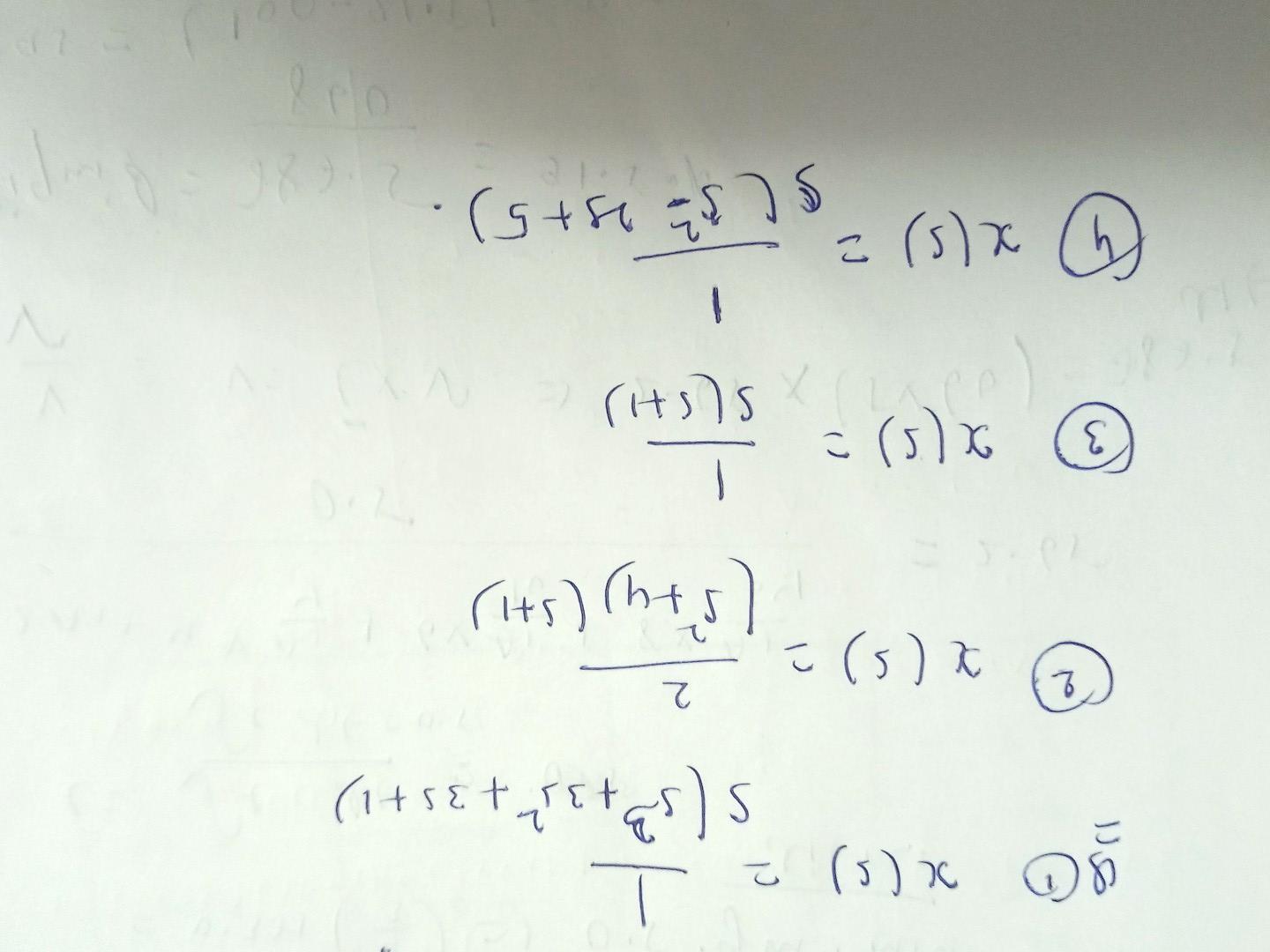 Solved Qx(s)=s(s3+3s2+3s+1)1 x(s)=(s2+4)(s+1)2 (3) | Chegg.com