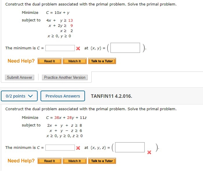 Solved Construct the dual problem associated with the primal | Chegg.com