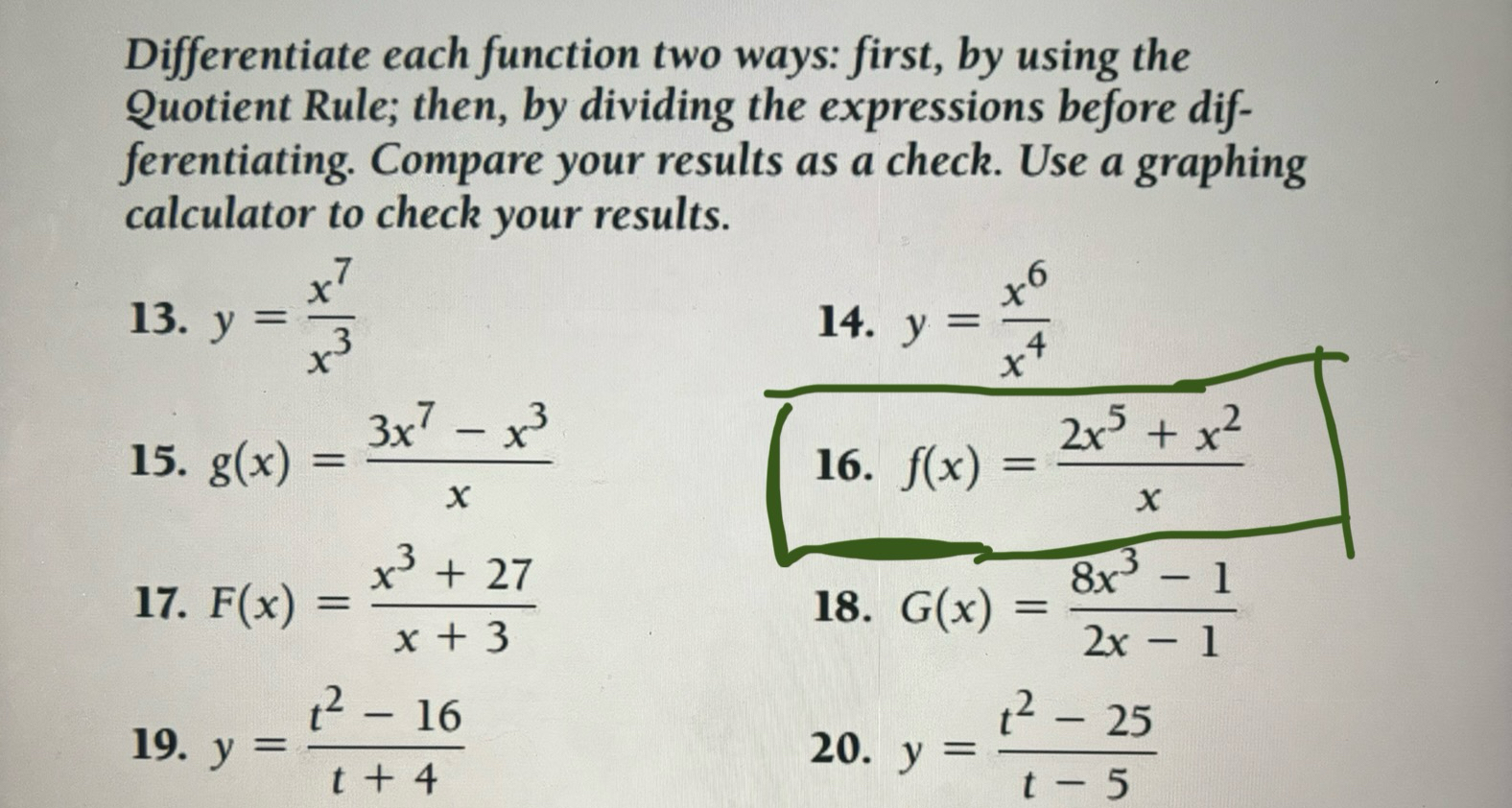 Solved Differentiate each function two ways: first, by using | Chegg.com