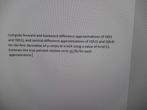 Solved Compute forward and backward difference | Chegg.com