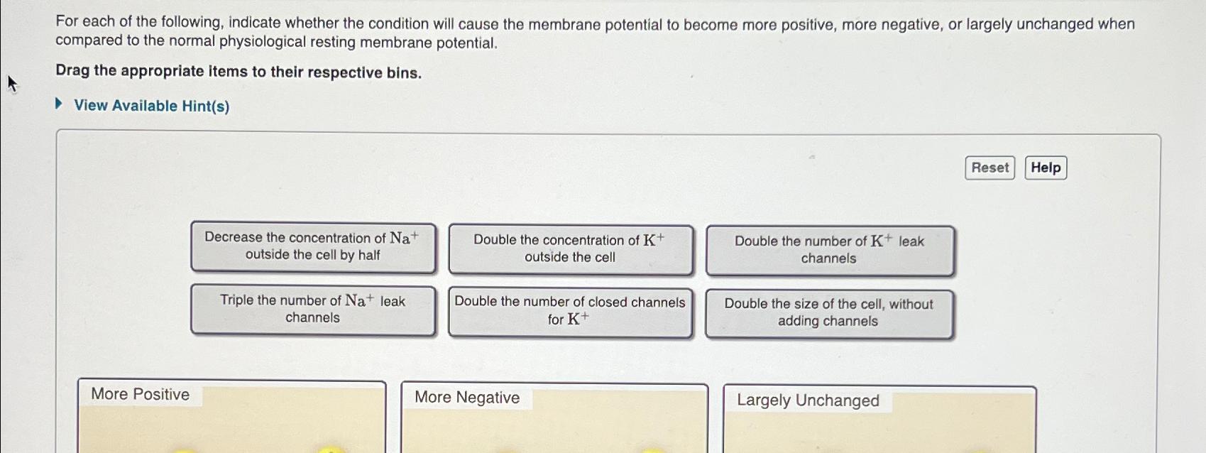 Solved For each of the following, indicate whether the | Chegg.com