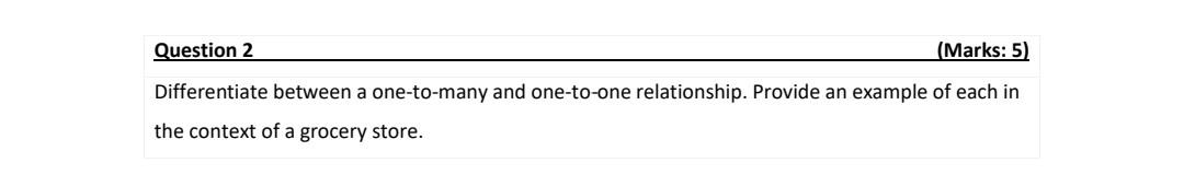 Solved Differentiate between a one-to-many and one-to-one | Chegg.com