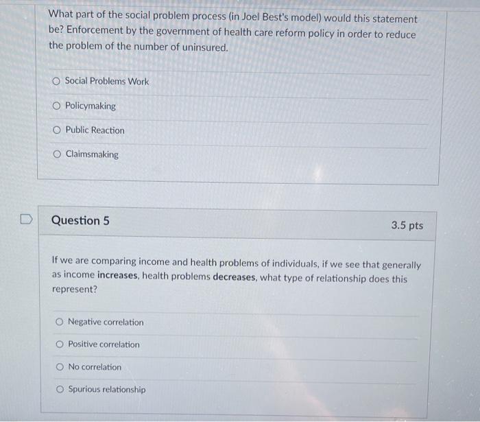 What part of the social problem process (in Joel | Chegg.com