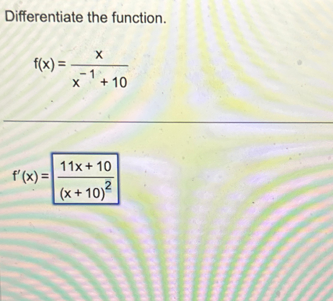 Solved Differentiate the | Chegg.com