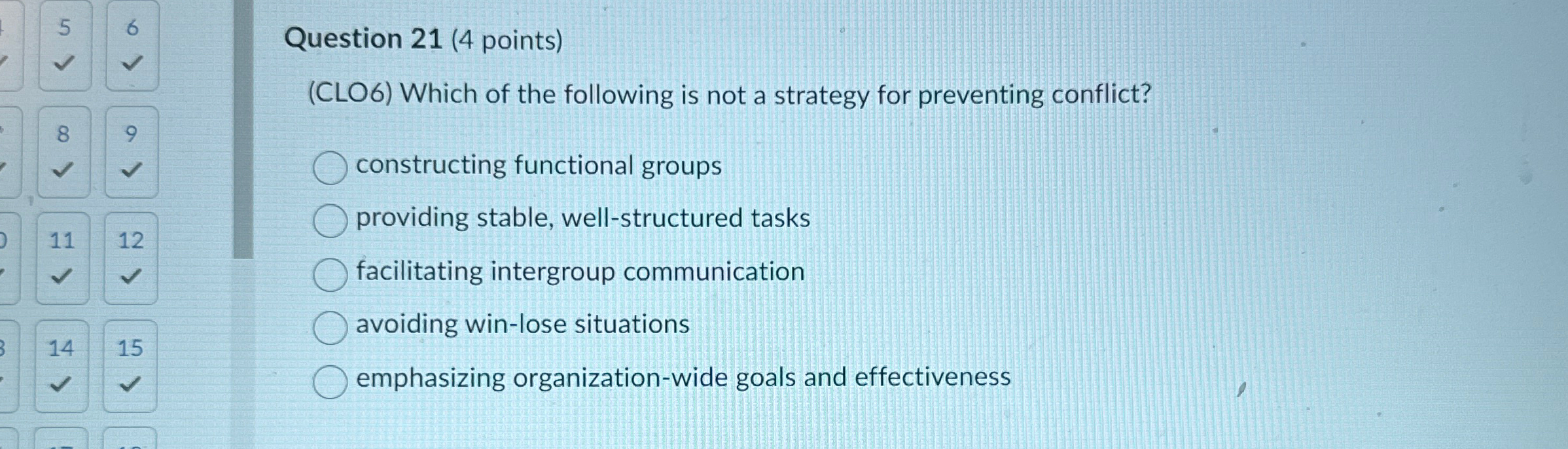 Solved Question 21 (4 ﻿points)(CLO6) ﻿Which of the following | Chegg.com