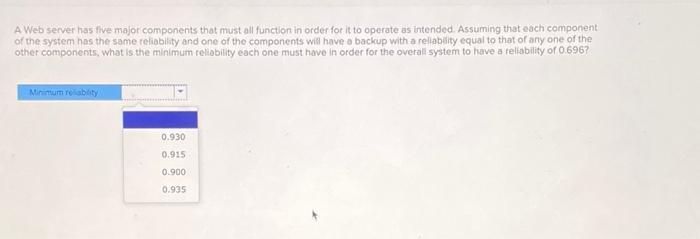Solved A Web server has five major components that must all | Chegg.com