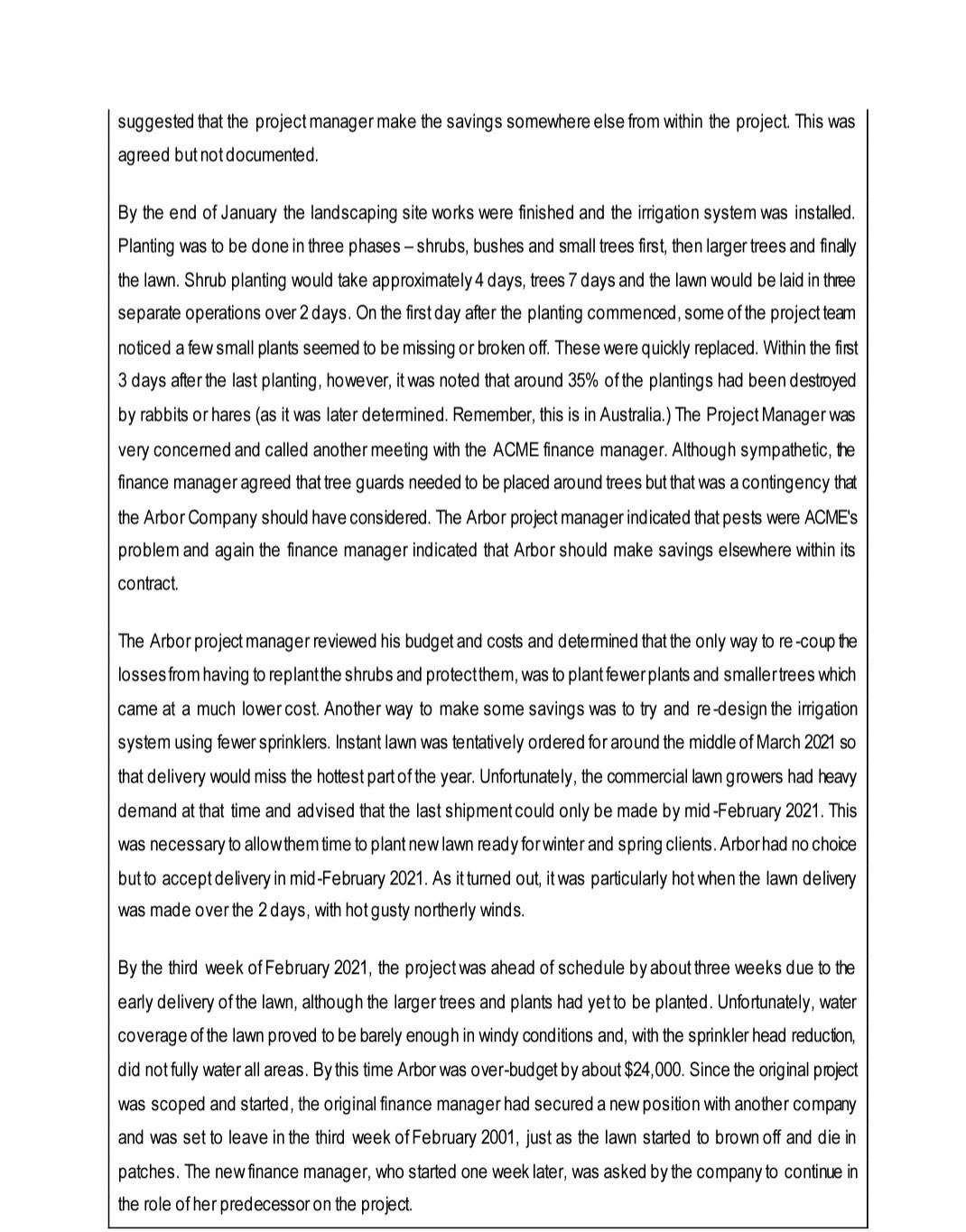 Solved Project management please add indpeth, correct | Chegg.com