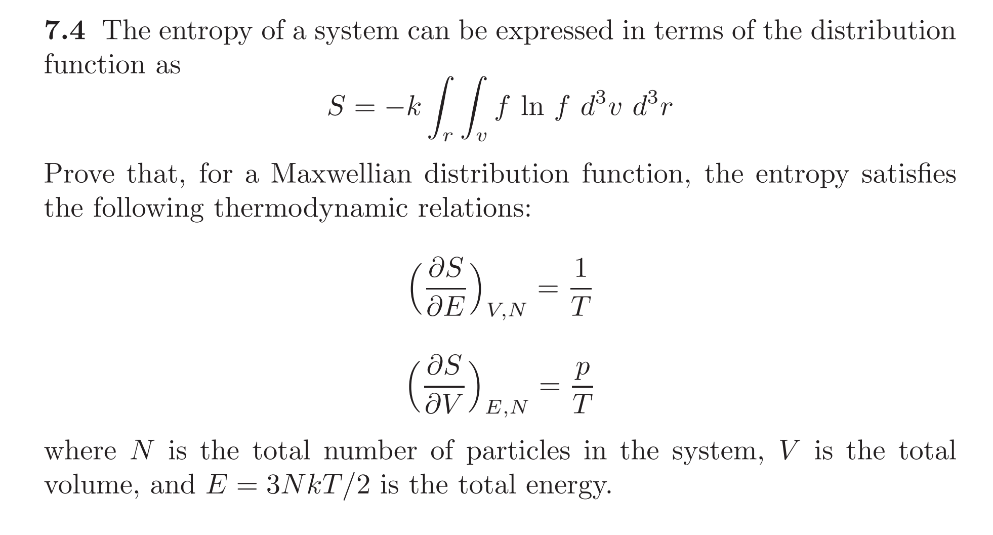 Solved 7.4 ﻿The entropy of a system can be expressed in | Chegg.com
