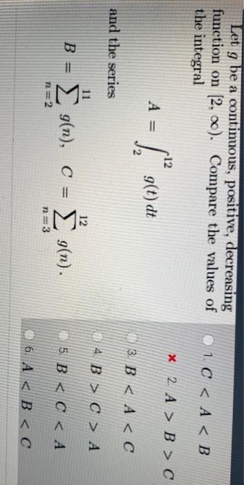 Solved Let g be a continuous, positive, decreasing function | Chegg.com