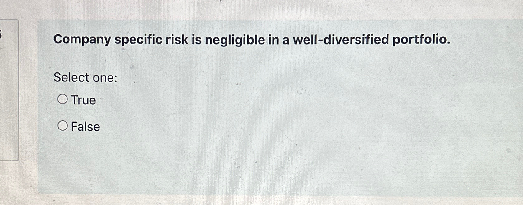 Solved Company specific risk is negligible in a | Chegg.com