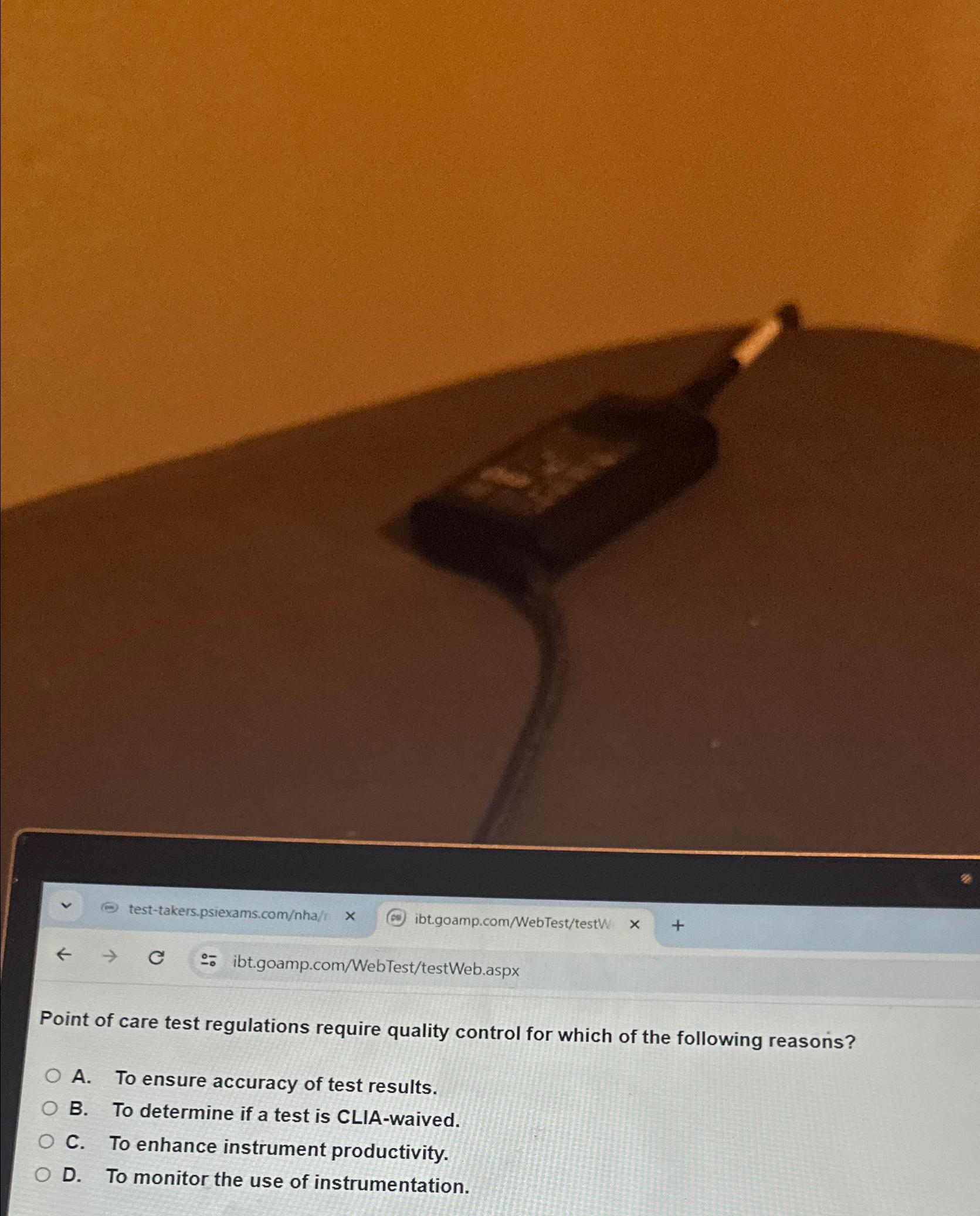 Solved ∼ ﻿test-takers.psiexams.com/nha/n × | Chegg.com