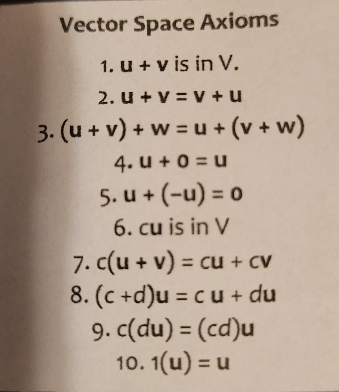 Solved 5. Which of the following are vector spaces? If a | Chegg.com
