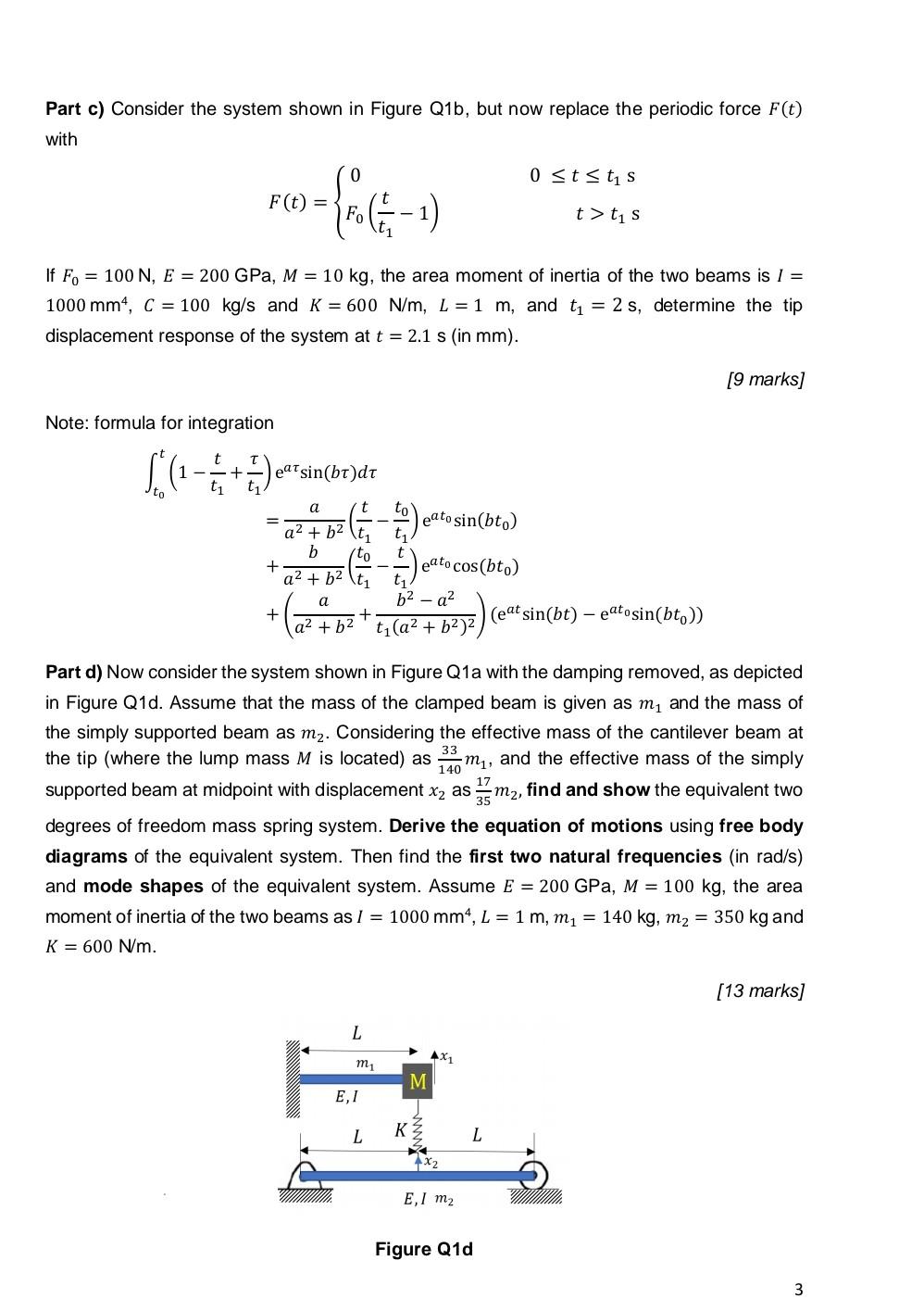Solved Part c) Consider the system shown in Figure Q1b, but | Chegg.com