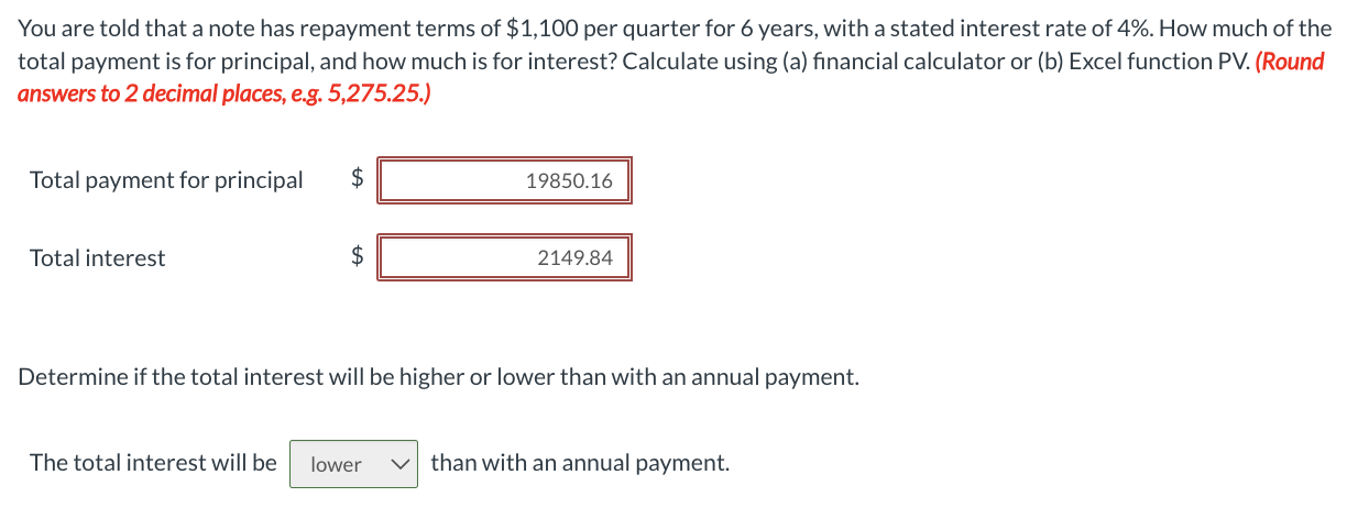 Solved You are told that a note has repayment terms of | Chegg.com