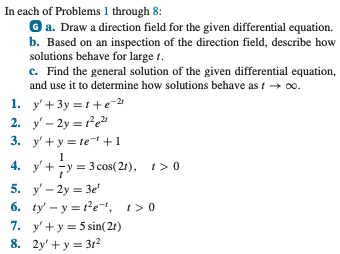 only part c of all problemsIn each of Problems 1 | Chegg.com