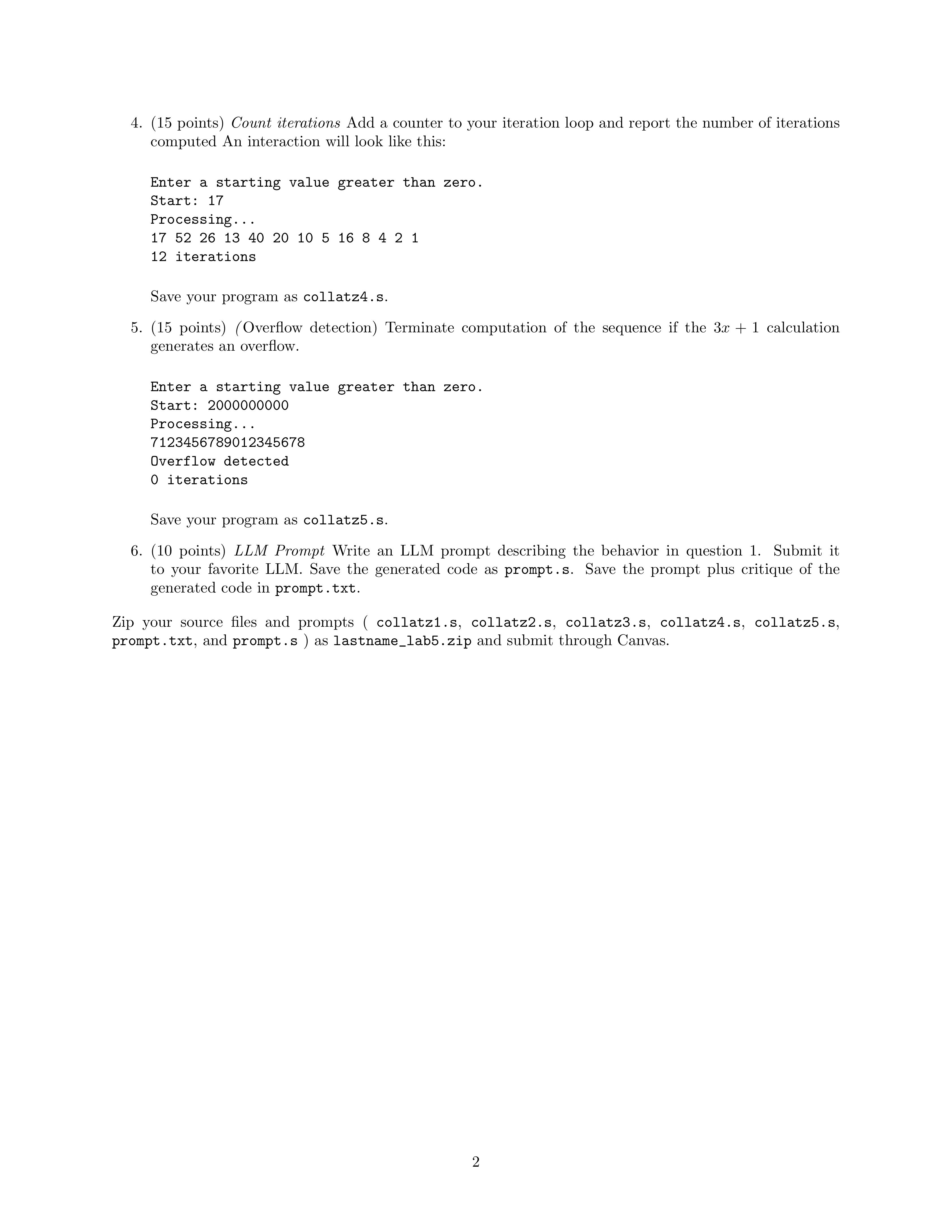 Solved Due September 25, 2024The Collatz sequence, also | Chegg.com