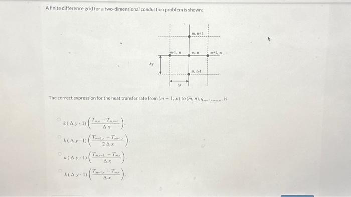 Solved A finite difference grid for a two-dimensional | Chegg.com