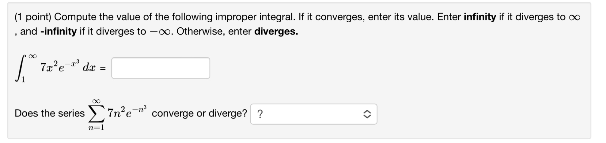Solved (1 ﻿point) ﻿Compute the value of the following | Chegg.com