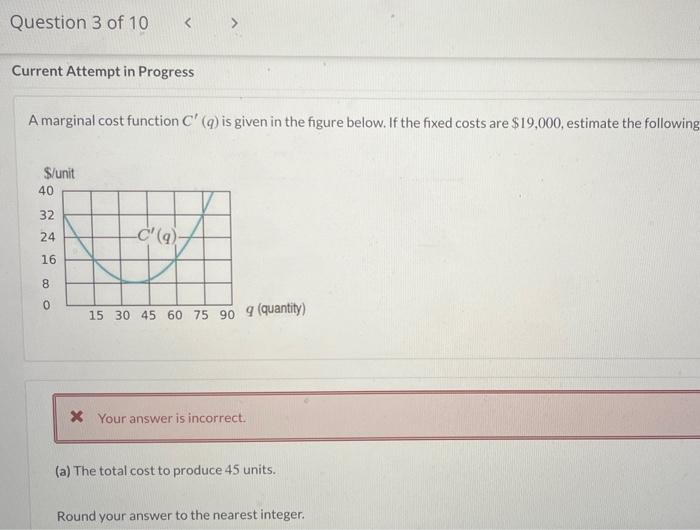 Solved A marginal cost function C′(q) is given in the figure | Chegg.com