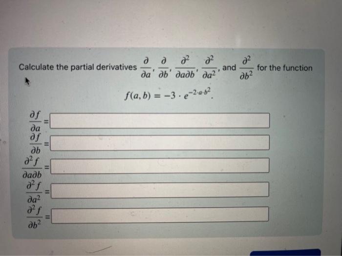Solved Calculate the partial derivatives | Chegg.com