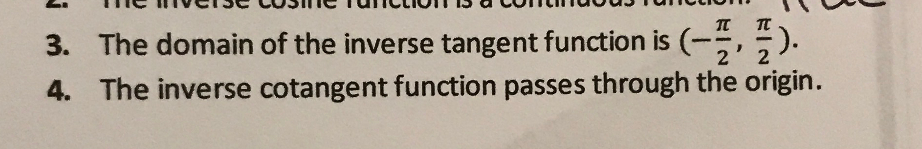 Solved True or False The domain of the inverse tangent | Chegg.com
