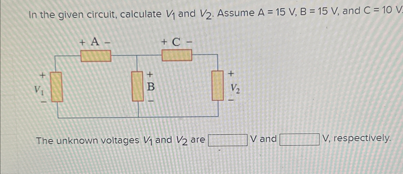 Solved In the given circuit, calculate V_(1) and V_(2). | Chegg.com