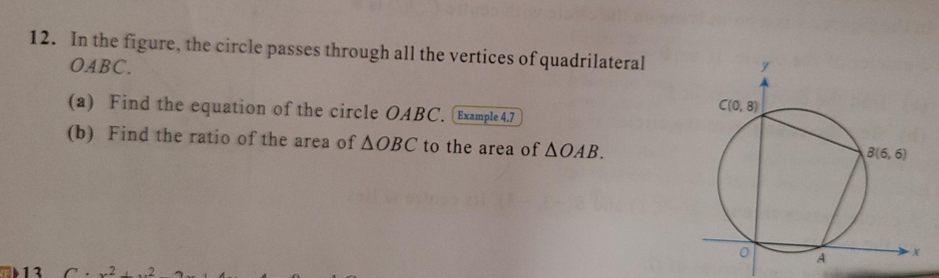 Solved 12. In the figure, the circle passes through all the | Chegg.com