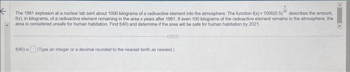 Solved The 1981 explosion at a nuclear lab sent about 1000 | Chegg.com