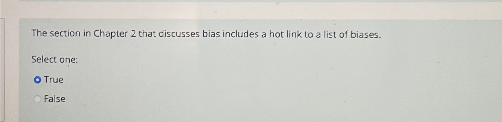 Solved The section in Chapter 2 ﻿that discusses bias | Chegg.com