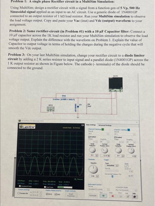 Solved Problem 1 A Single Phase Rectifier Circuit In A