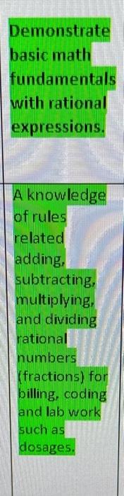 Solved Demonstrate basic math fundamentals with rational | Chegg.com