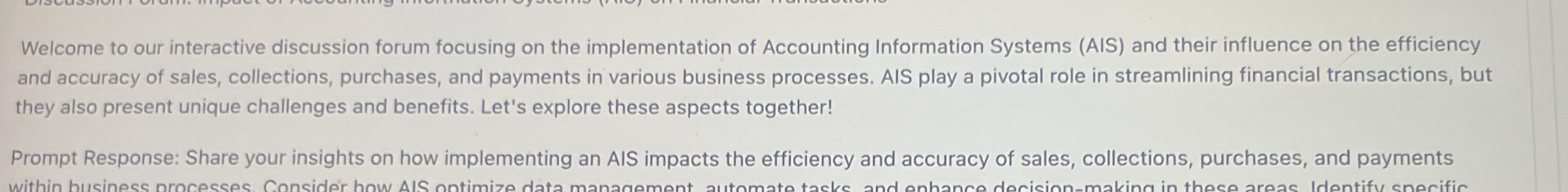 Solved Welcome to our interactive discussion forum focusing | Chegg.com