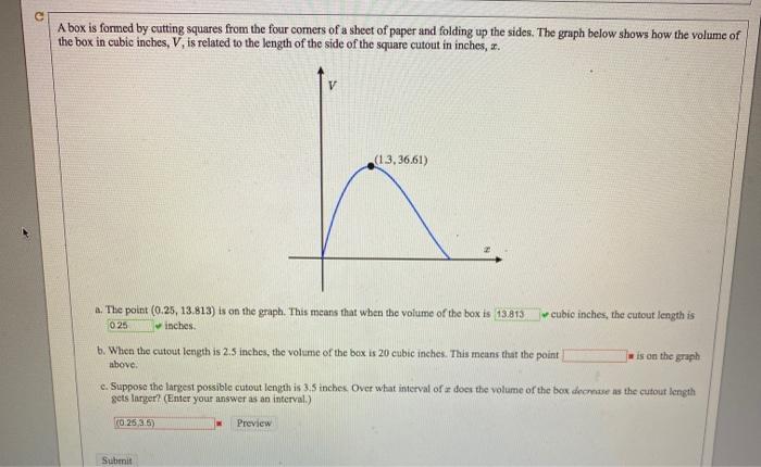 Solved A box is formed by cutting squares from the four | Chegg.com
