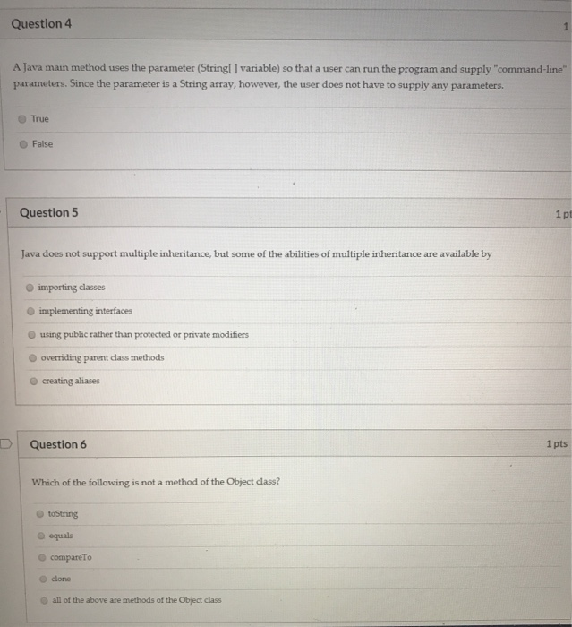 Solved Question 4 A Java main method uses the parameter | Chegg.com