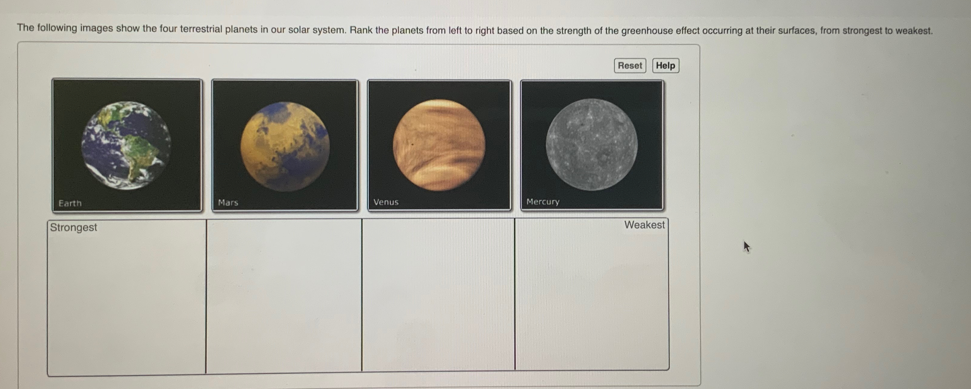 Solved The following images show the four terrestrial | Chegg.com