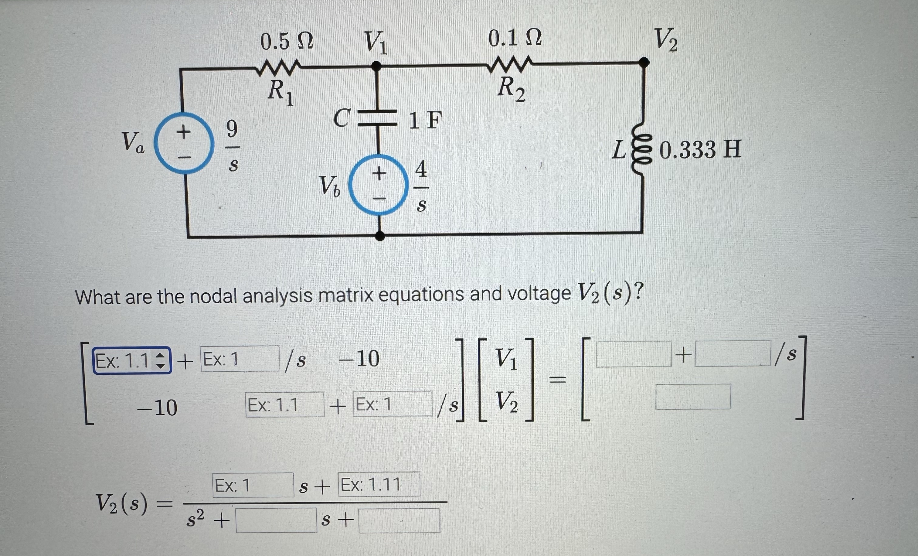 Solved What are the nodal analysis matrix equations and | Chegg.com