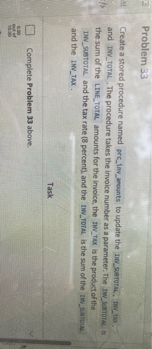 Problem 33 Create a stored procedure named | Chegg.com